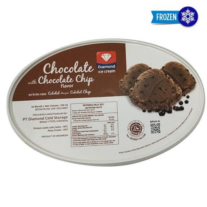 Jual Diamond ice cream 700ml es krim 700 ml jumbo kemasan baru | Shopee ...