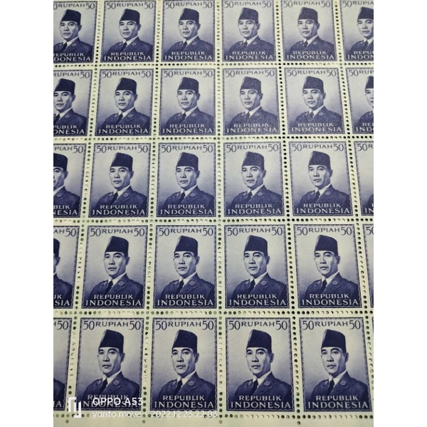 Jual perangko kuno asli 50 rupiah BP Soekarno original bagus layak ...