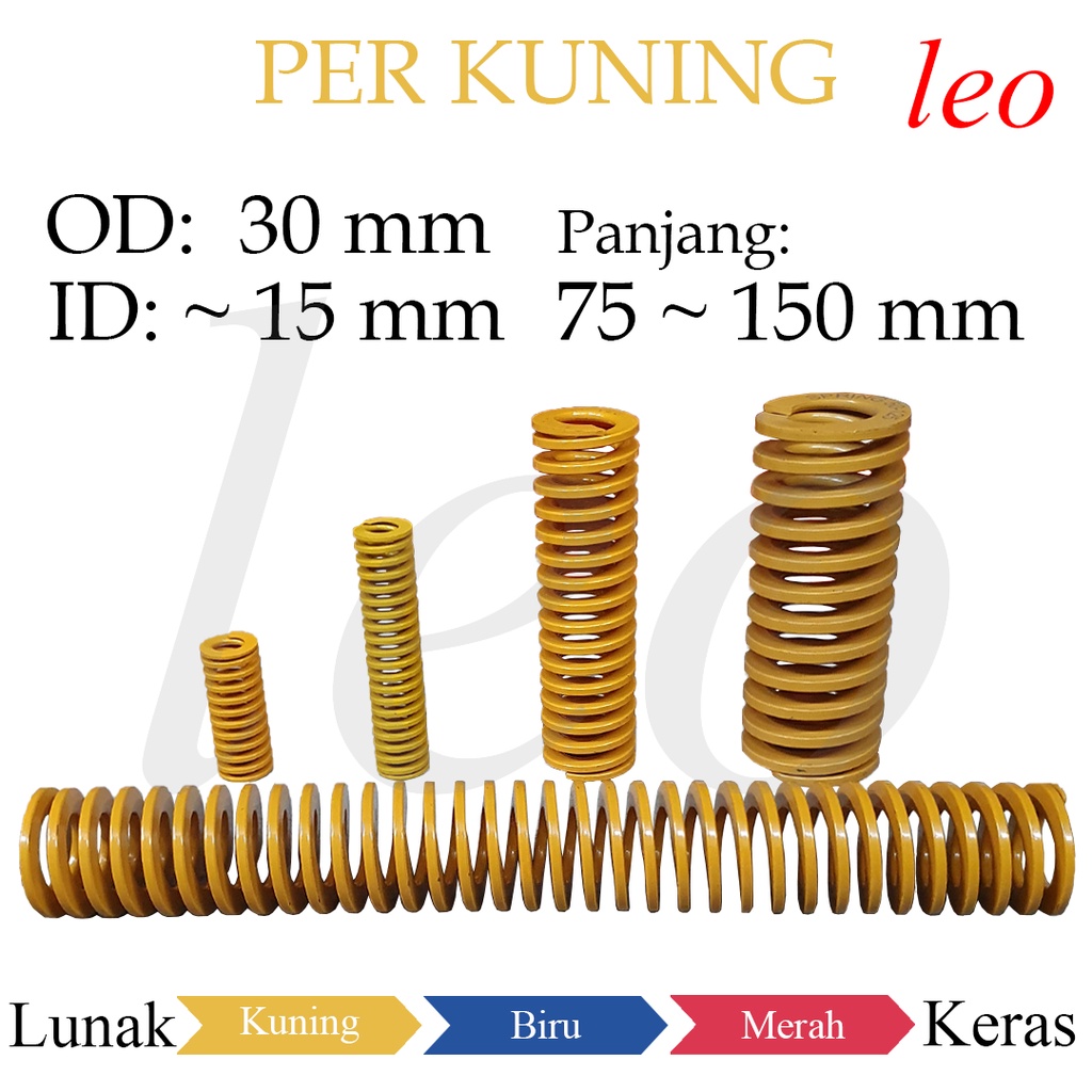 Jual Per Kuning OD 30mm ID 15mm L 75-150mm Yellow Coil Spring Mould ...
