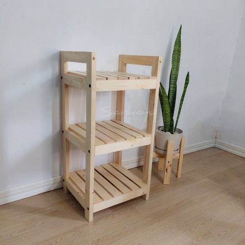 Jual RAK / MEJA DISPENSER 3 SUSUN DARI KAYU MINIMALIS MURAH U. P35 L35 ...