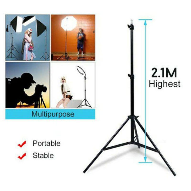 Jual Tripod 2,1 Meter/Light Stand Tripod 2m for Studio Lightning ...