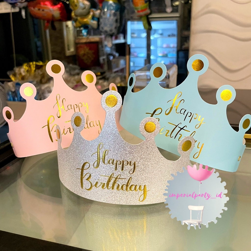 Jual Topi Mahkota Crown Kertas Raja Ratu Ulang Tahun Happy Birthday ...