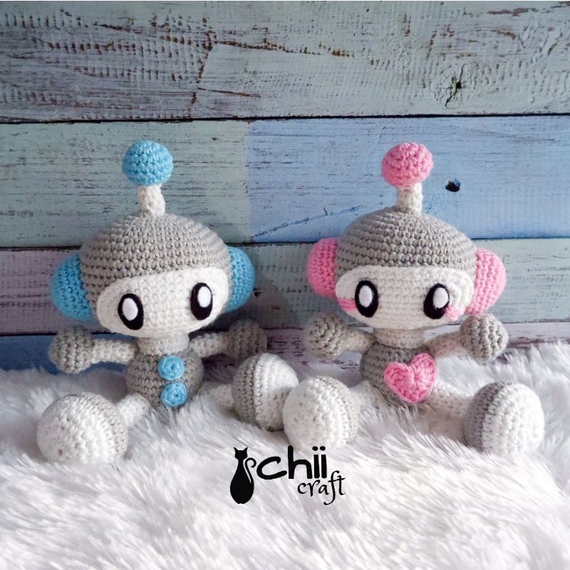 Jual Amigurumi Robot Couple | Boneka Rajut Robot Pasangan Wedding ...