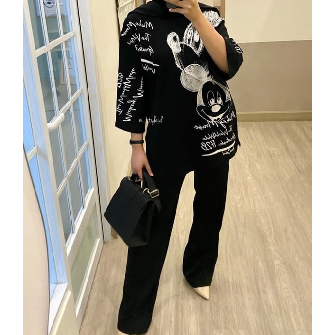 Jual KAOS OVERSIZE HIJAB • OVERSIZE 7/8 • Vamel label | Shopee Indonesia