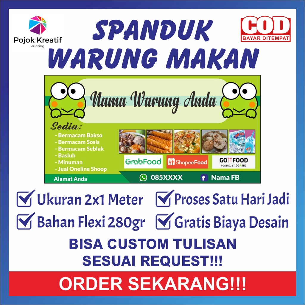 Jual Spanduk Sepanduk Bener Banner Baner Benner Backdrop Promosi Warung ...