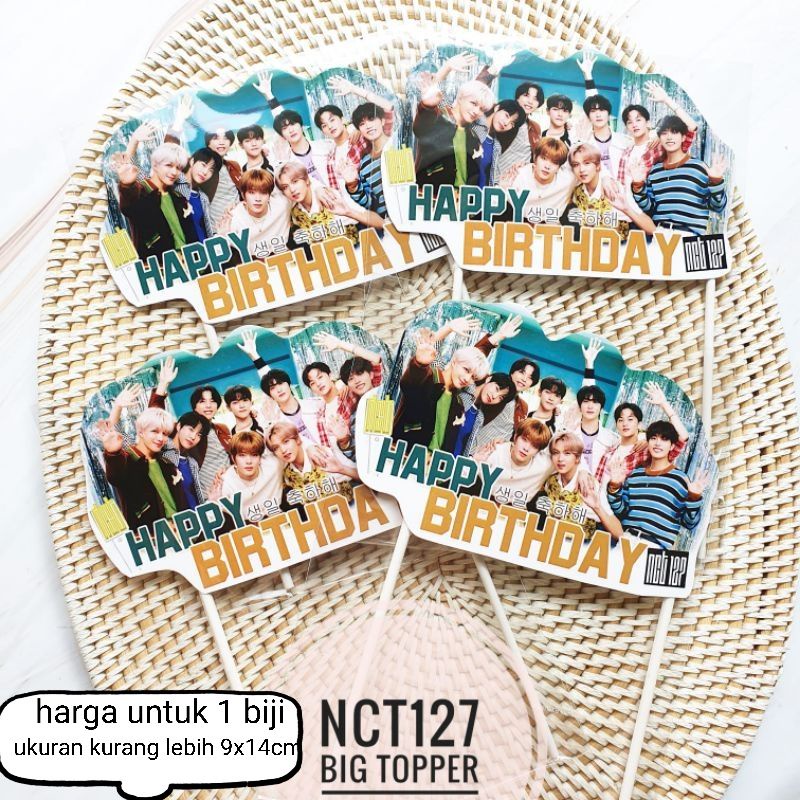 Jual topper tusukan hiasan nasi tumpeng kue cake ulang tahun happy ...