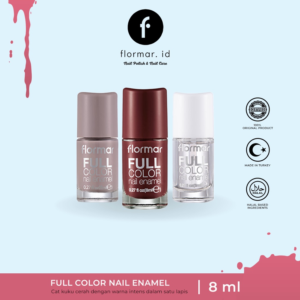Jual Kutek Flormar Full Color Nail Enamel (FC62-FC66-FC11-FC43-FC60 ...