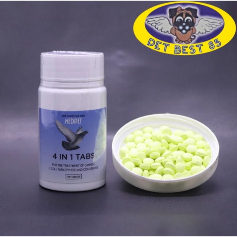 Jual Medpet 4in1 1Tablet Antibiotik Burung Obat Canker E-Colli ...