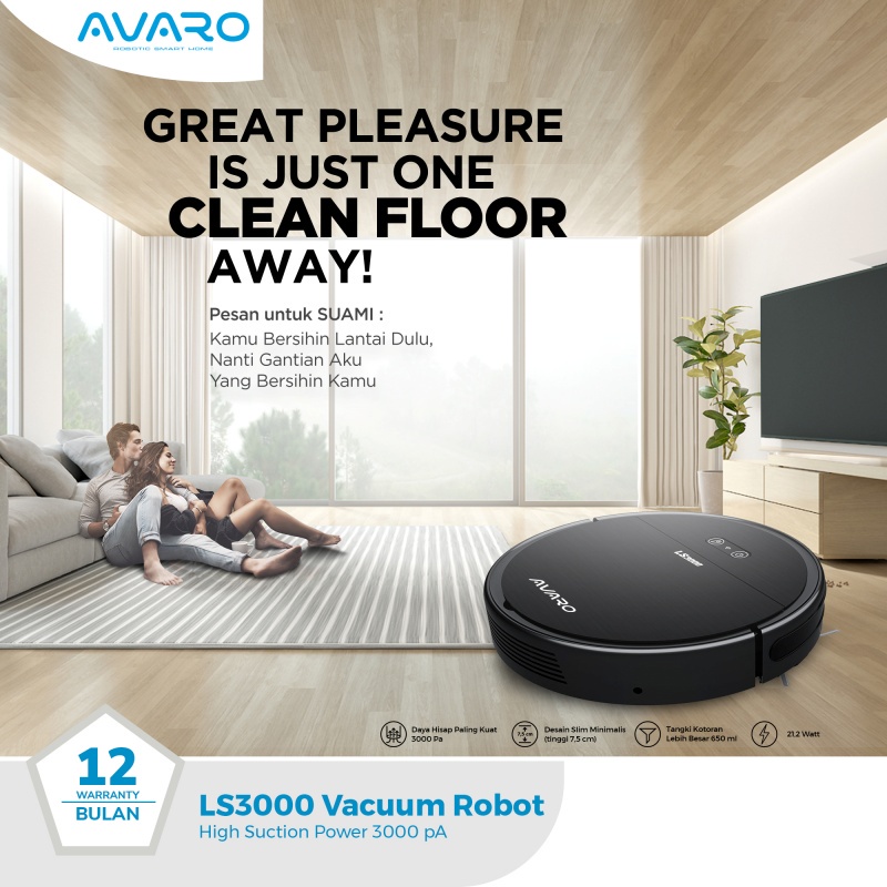 Jual AVARO LS3000 Robot Vacuum Cleaner | Shopee Indonesia