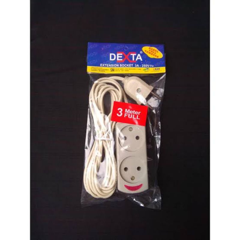 Jual Stop Kontak Colokan Listrik Gepeng 2 Lubang + Kabel 3 Meter Full ...