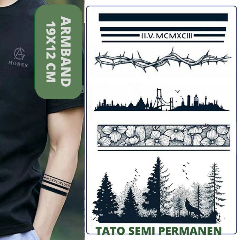 Jual Tato Semi Permanen Armband Garis | Fruit ink Tattoo | Waterproof ...