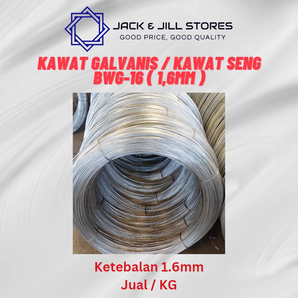 Jual Kawat Seng / Kawat Galvanis BWG-16 (1.6mm) | Shopee Indonesia