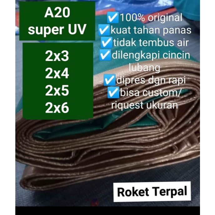Jual terpal plastik A20 korea super uv. waterproof ukuran 2x3,2x4,2x5 ...
