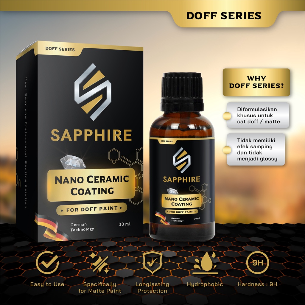 Jual Sapphire Doff Nano Ceramic Coating | 9H Coating Body Motor Matte ...