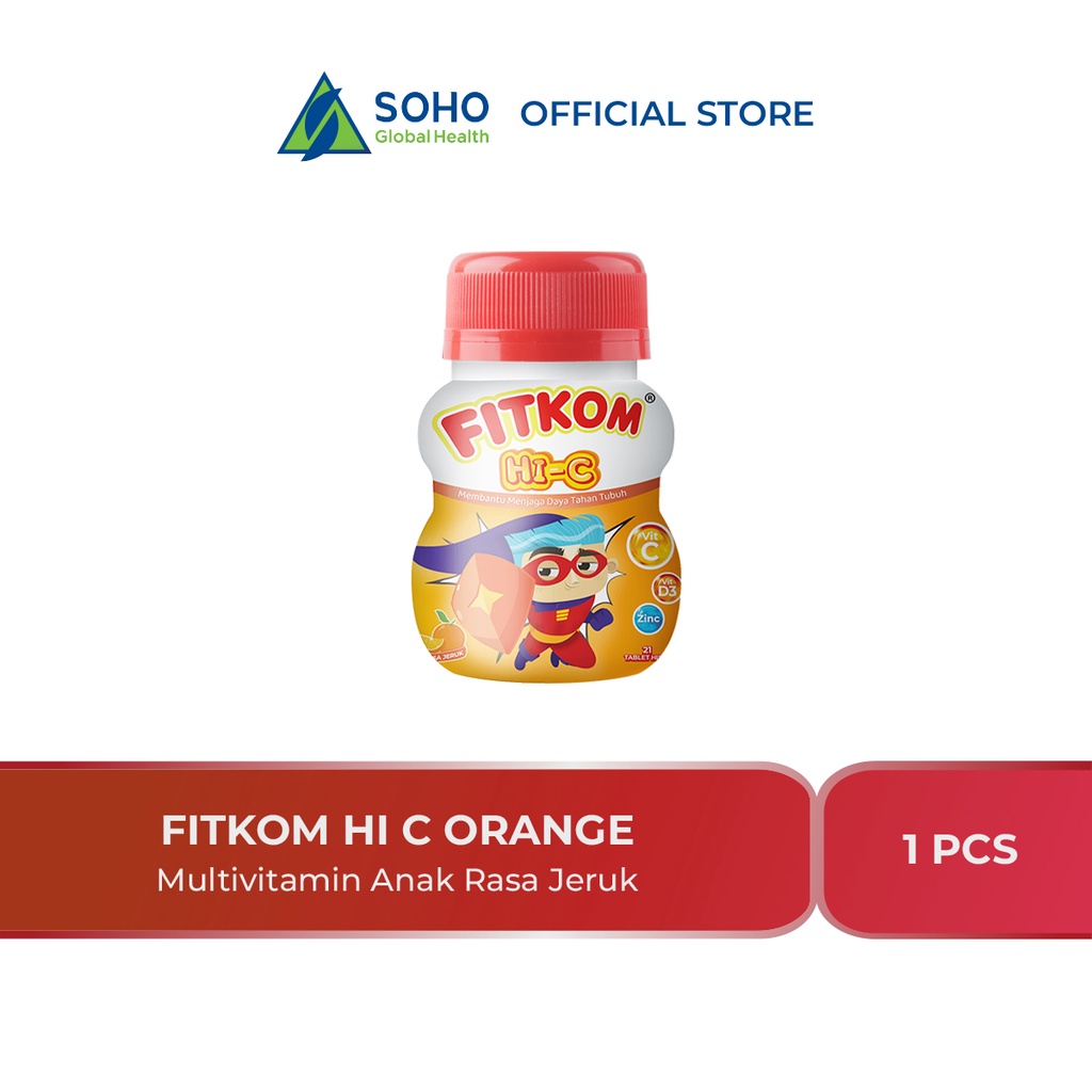 Jual Fitkom HI-C Tablet Hisap Multivitamin Anak Rasa Jeruk isi 21 ...