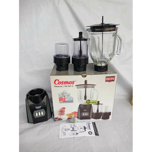 Jual Blender cosmos 3 tabung CB-282 G, tabung besar kaca, tabung kecil mika | Shopee Indonesia