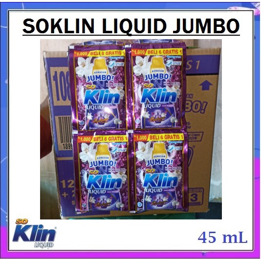 Jual 1 DUS DETERGEN CAIR SOKLIN LIQUID JUMBO 120 + 20 SACHET SOFTERGENT ...