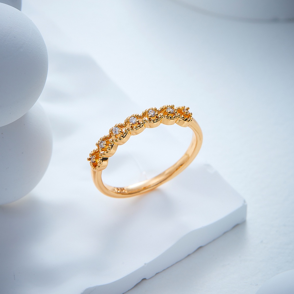 Jual Hyl Jewelry 97J Cincin Titanium Wanita Emas Muda Anti Karat Asli ...