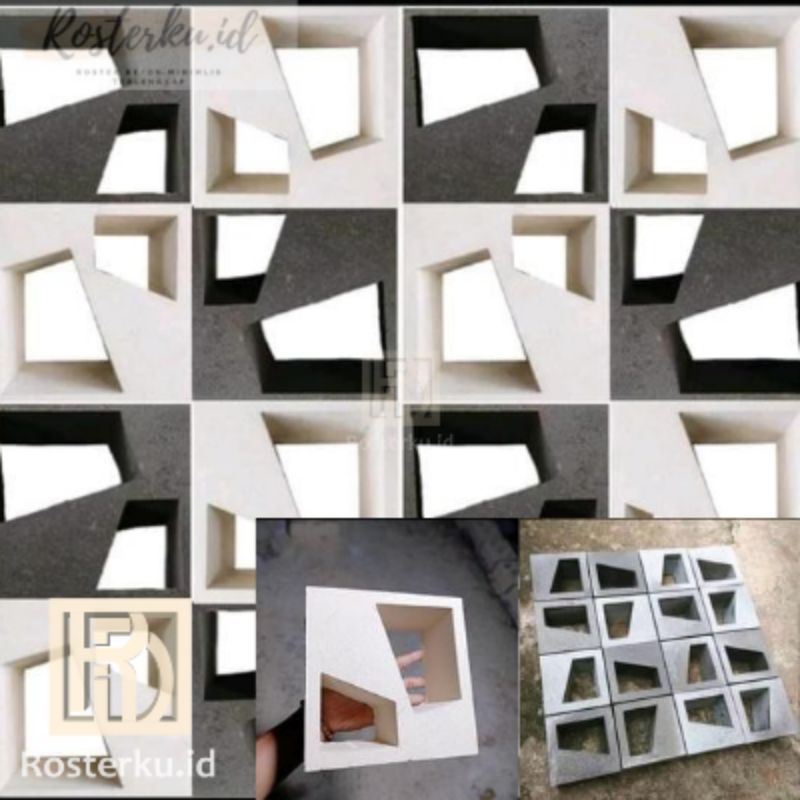 Jual Roster beton minimalis motif trapesium kombinasi istimewa | Shopee ...