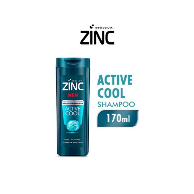 Jual ZINC MEN Shampoo Anti Dandruff Active Cool 170 ml | Shopee Indonesia