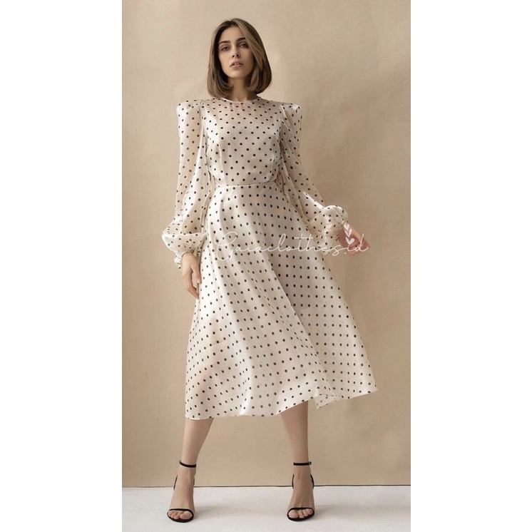 Jual Clare Dress Kasual, dress polkadot lengan balon , dress pesta ...