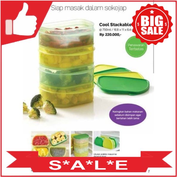 Jual Tupperware Tupperware Cool Stackable 4pc Tupperware Original ...