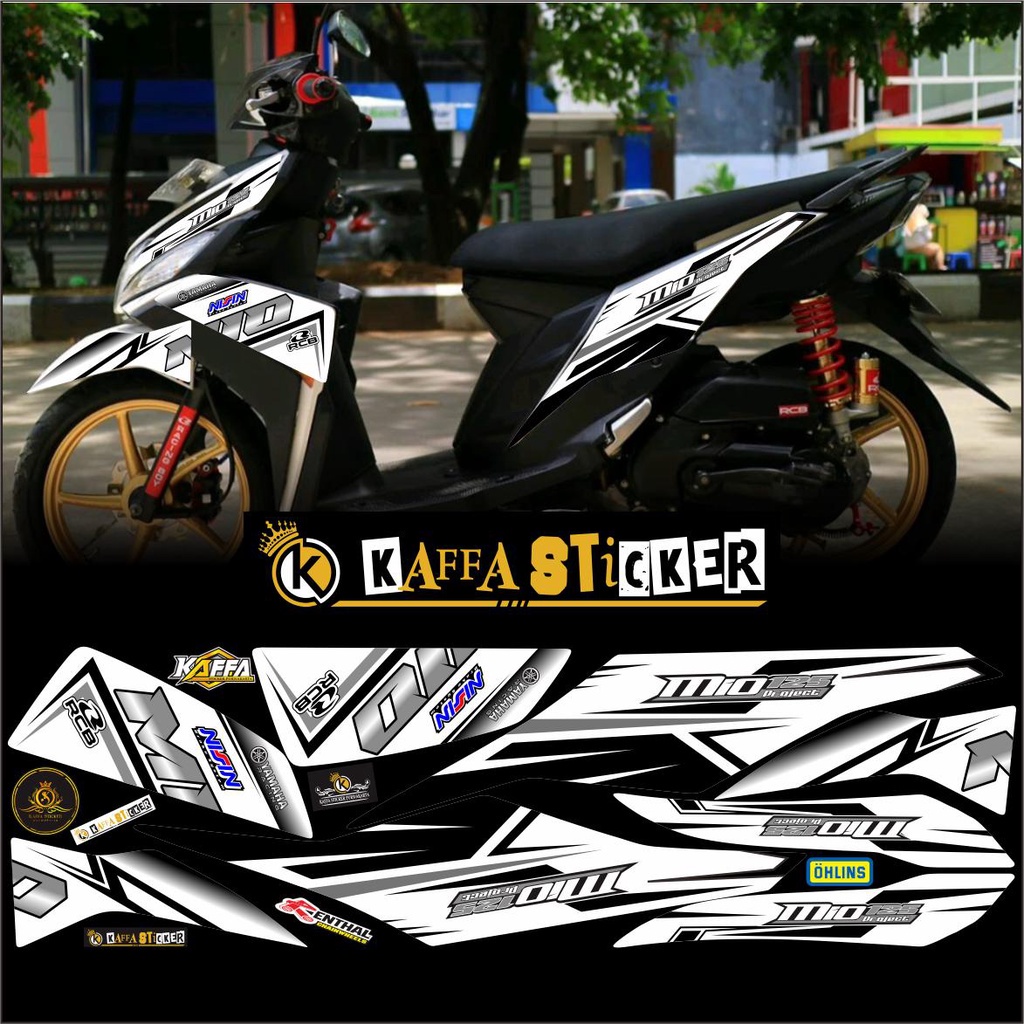 Jual Stiker Mio M3/Z Decal Striping Mio M3/Z Premium Racing Putih List Abu | Shopee Indonesia