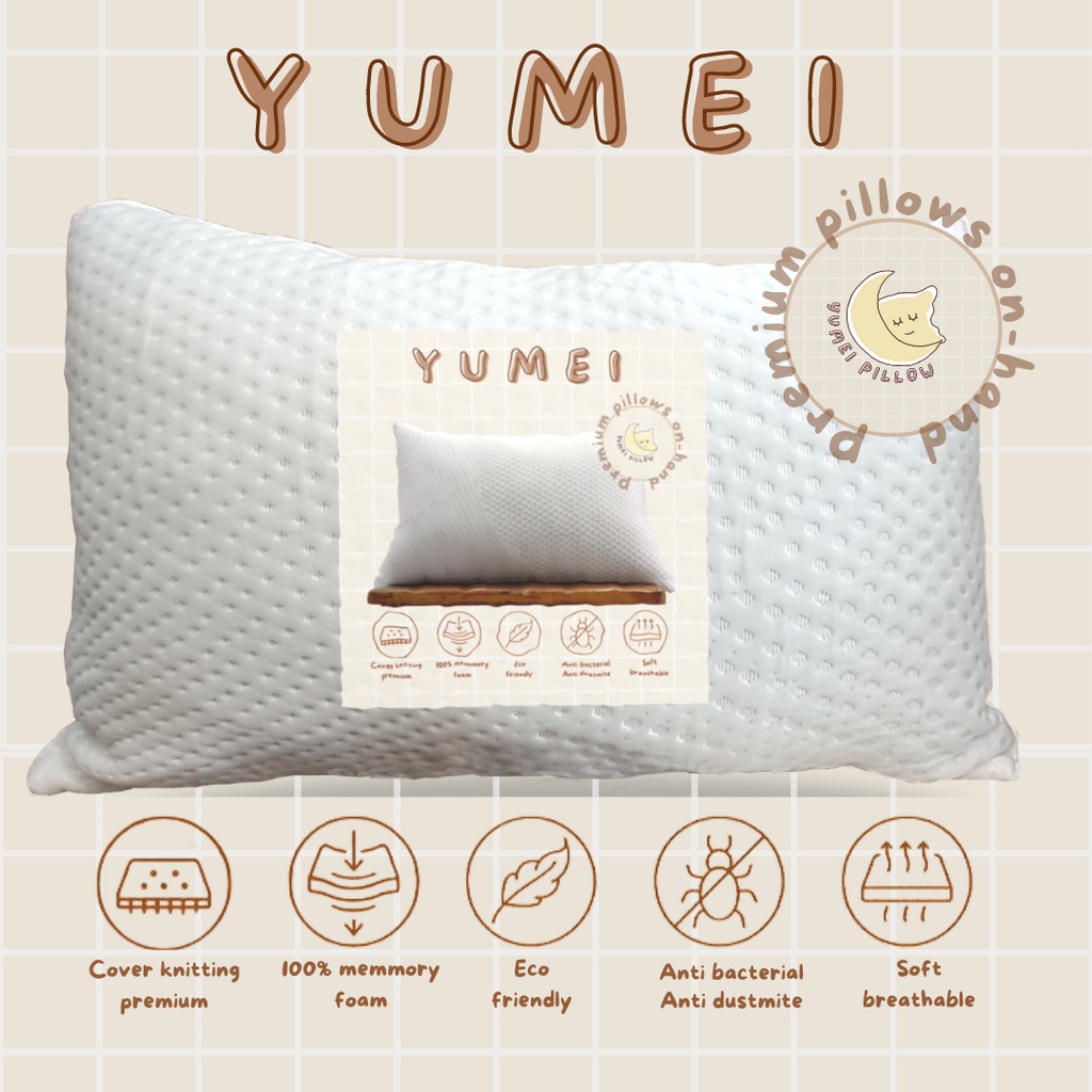 Jual Bantal Tidur Hotel Premium Memory Foam Empuk Yumei 60x40cm | Shopee Indonesia