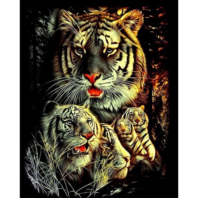 Jual Poster Cetak, HARIMAU, Ukuran JUMBO, 100x70cm & 150x100cm/Lukisan ...
