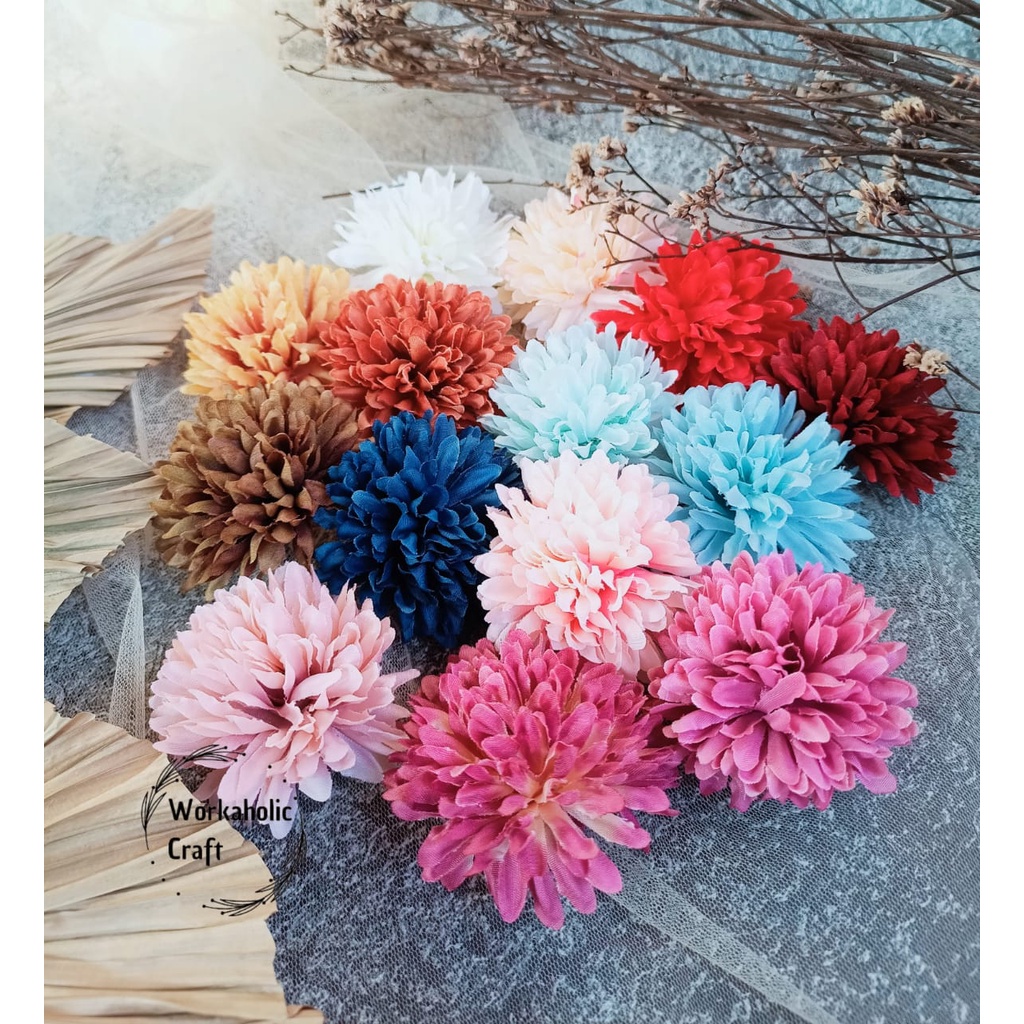 Jual Bunga Pom pom Artificial Tanpa Tangkai Bunga Palsu Bunga Plastik ...