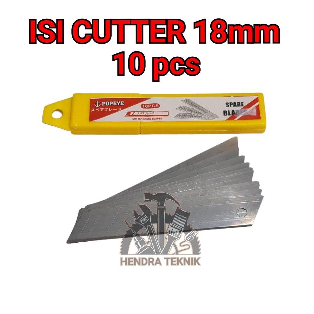 Jual ISI 10 PCS ISI CUTTER BESAR 18mm REFILL PISAU KATER BAJA LEBAR ...