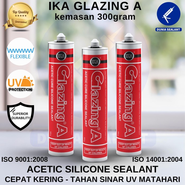 Jual Lem Silicone Sealant Lem Kaca Silikon Silen Ika Glazing A | Shopee ...