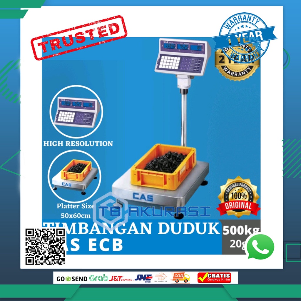 Jual TIMBANGAN DUDUK DIGITAL CAS ECB 500KG / COUNTING SCALE New Original Garansi | Shopee Indonesia