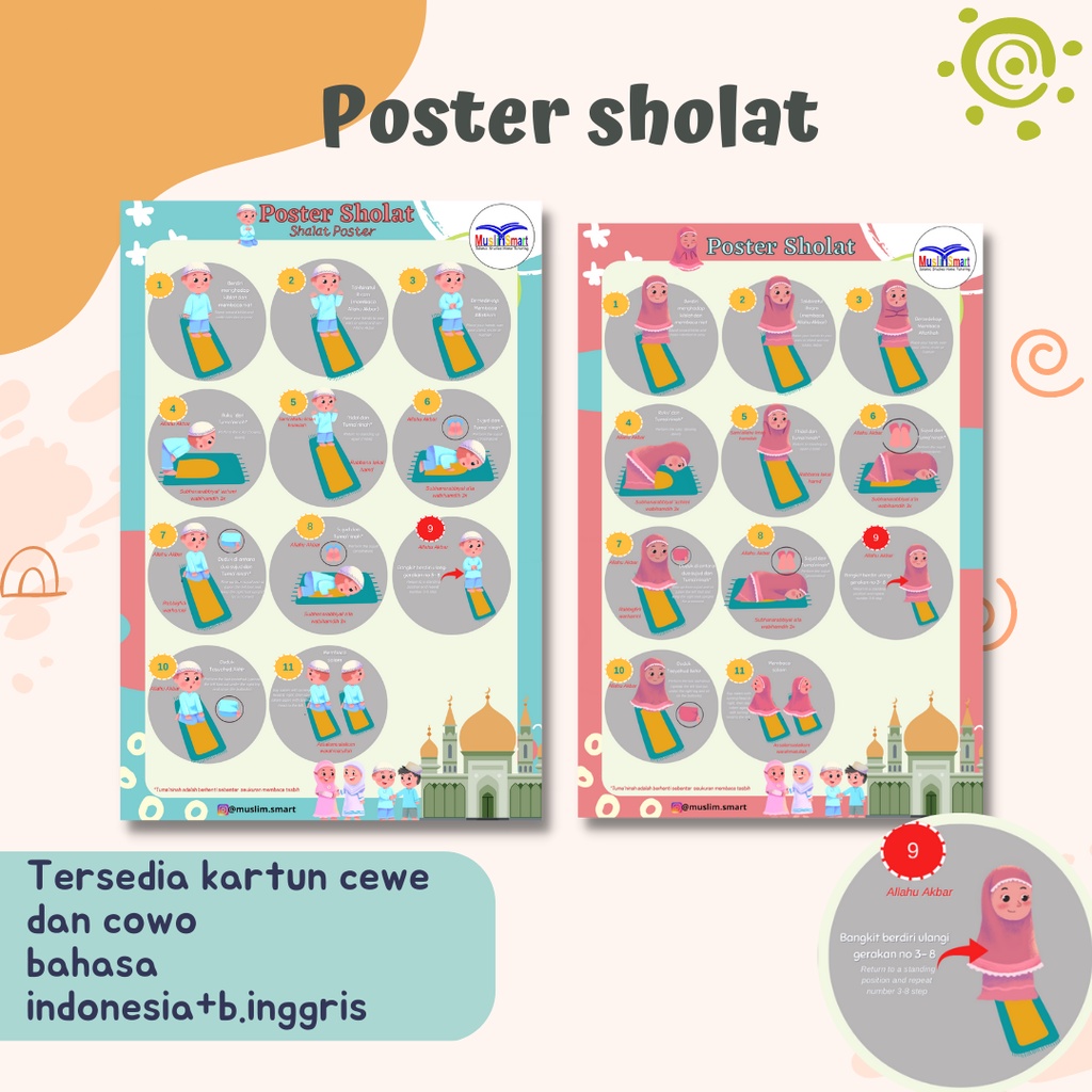 Jual Poster sholat 2 bahasa/ poster sholat/ sholat | Shopee Indonesia