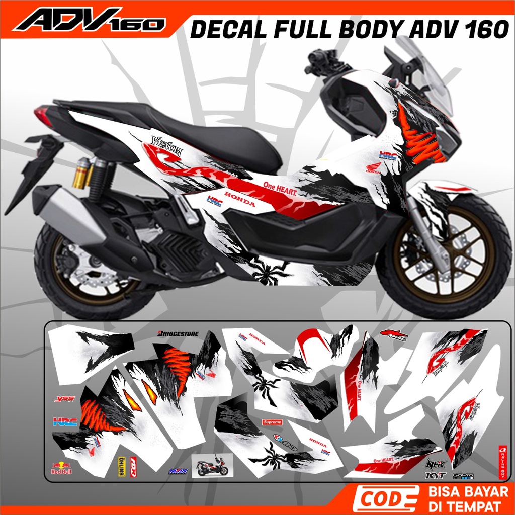 Jual Decal Full Body Motor ADV 160 Motif VENOM Printing Full Body Motor ...