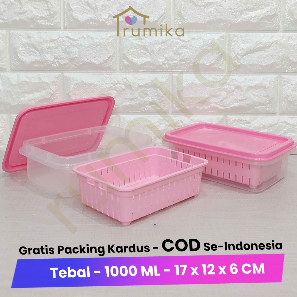 Jual Tempat Ikan + Saringan Tanggung 2 in 1 / Food Storage / Tempat ...