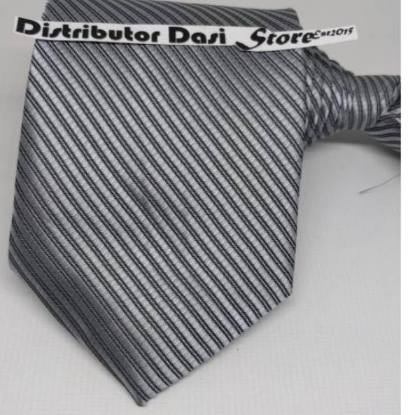 Jual Model Unik Dasi Pria Panjang Motif Salur Abu Muda / Silver Grey ...