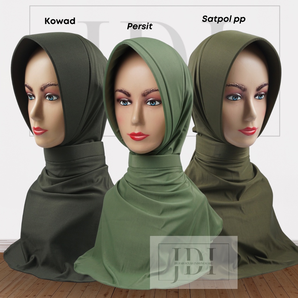 Jual Jilbab dinas Persit (PERSIT, SATPOL PP, KOWAD) | Shopee Indonesia