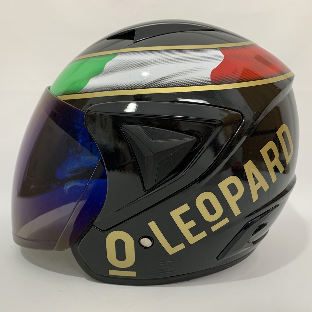 Jual Helm JP 13 Leopard (Gold) Hitam Glossy - Helem SNI Helmet Dewasa ...
