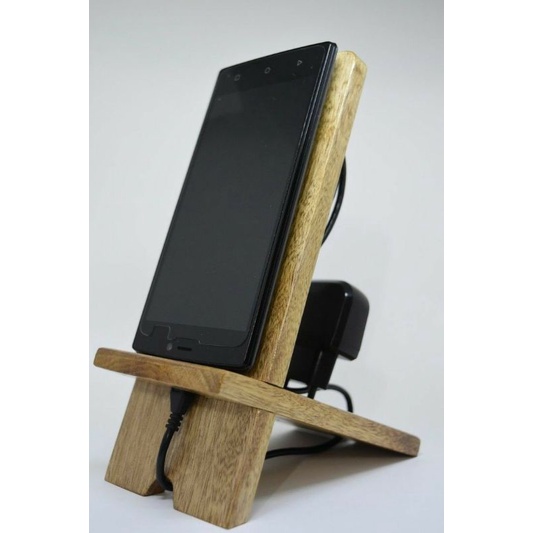 Jual stand hp/tempat hp kayu/pouch handphone | Shopee Indonesia