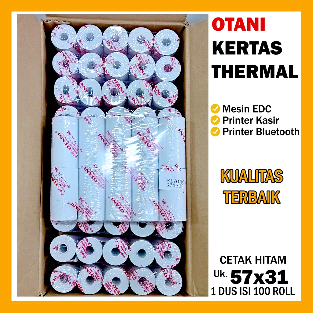 Jual Kertas Thermal OTANI isi 100 roll/ Kertas Thermal EDC/ Kertas ...