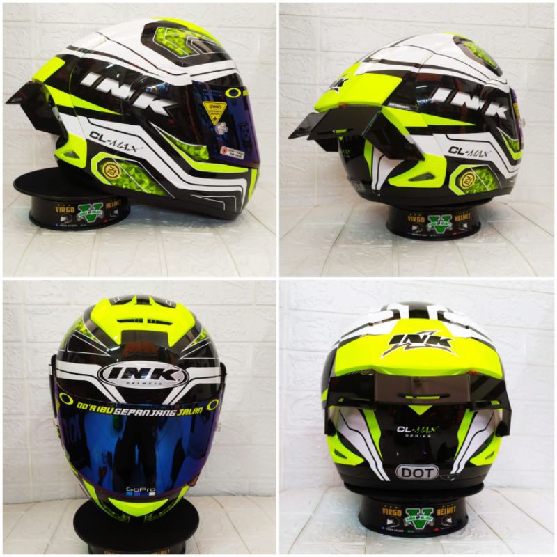 Jual HELM INK CL MAX MOTIF #5 YELLOW FLUO PAKET GANTENG|ink Cl max seri ...