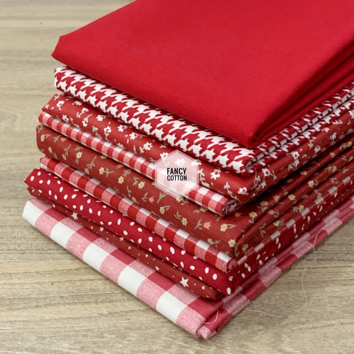 Jual Kain Kain Katun Jepang Motif Fancy Red Collection 2021 | Shopee ...