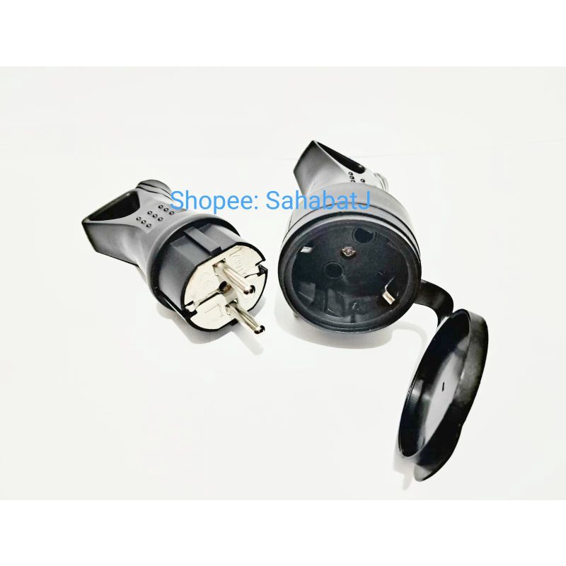 Jual Steker Karet YAWOTAI Kontra Karet Penutup Tutup Hitam Waterproof IP44 16A Set Steker Kontra ...