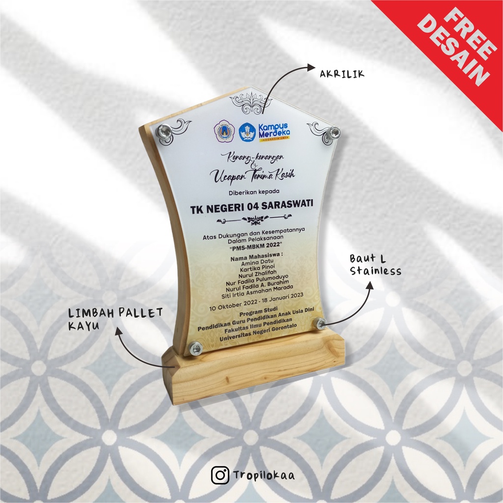 Jual VANDEL PLAKAT CENDRAMATA KENANG KENAGAN MAGANG KKN WISUDA KAYU DAN ...
