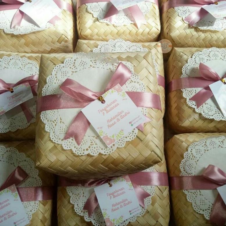 Jual [ Halodul ] NASI KUNING RENDANG BESEK BAMBU | besek bambu hampers ...