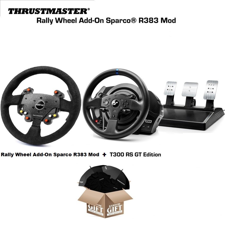 Jual Bundle Thrustmaster T300 RS GT & Rally Wheel R383 Add-On For PC ...