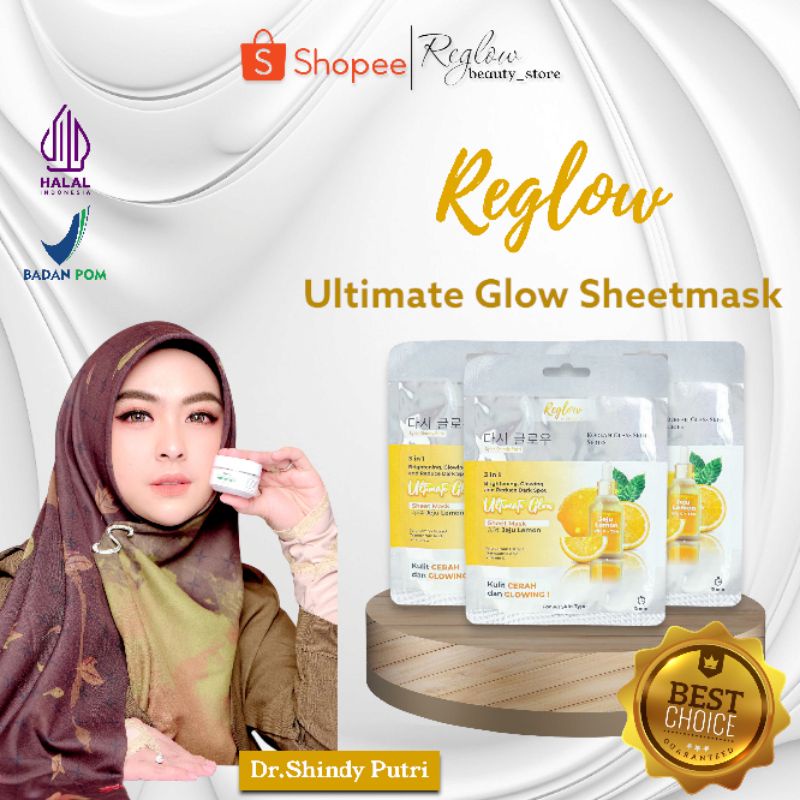 Jual Sheetmask Reglow 3in1 Ultimate Glow Sheetmask/masker wajah/masker ...
