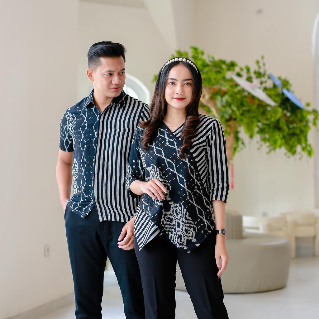 Jual Benang Raja Batik Couple Pria Wanita Motif Tenun Blangket | Shopee ...