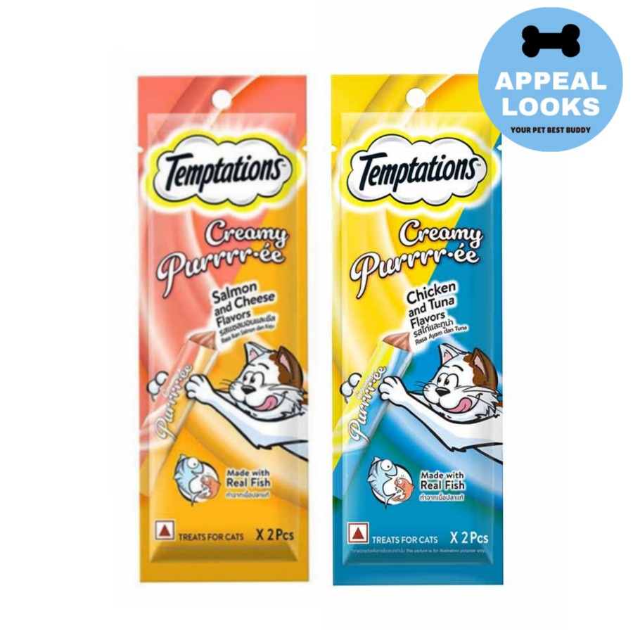 Jual Temptation Purrr-ee Creamy Snack Treats 12gr x 2 / Cemilan Kucing ...